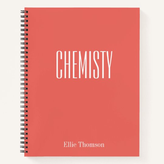 Chemistry Blank and Lined Paper Coral Notebook | Zazzle.com