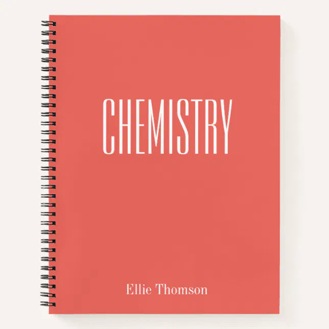Chemistry Blank and Lined Paper Coral Notebook | Zazzle