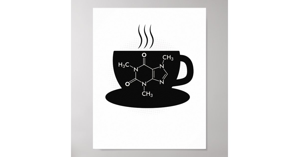 Chemistry Caffeine Molecule Poster | Zazzle
