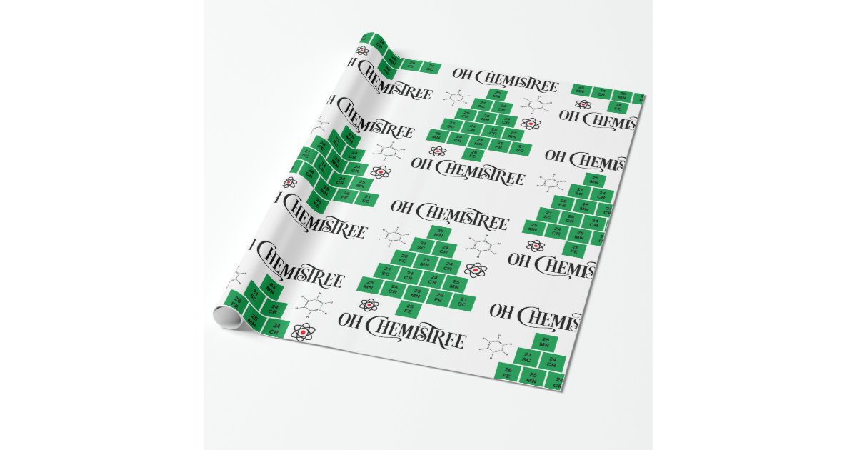 Chemistry Christmas Tree Wrapping Paper | Zazzle