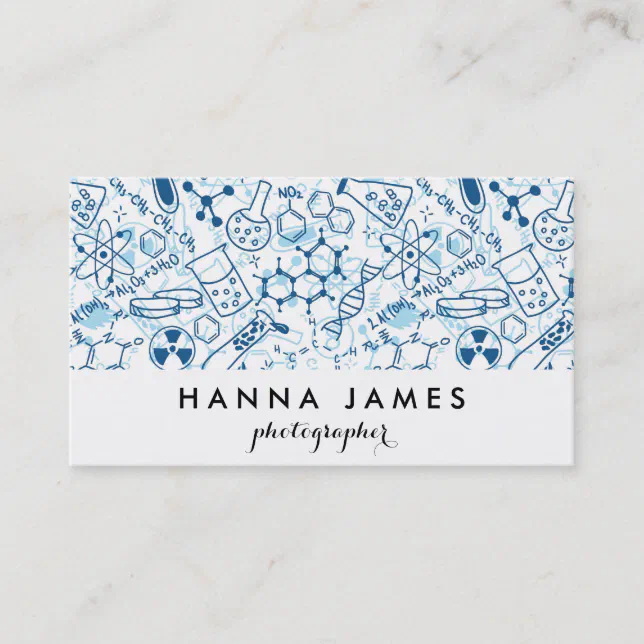 Chemistry Doodle Pad Drawing Personalized Text Business Card | Zazzle