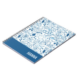 Chemistry Doodle Pattern Personalized Name Notebook | Zazzle