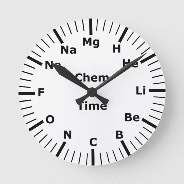 Chemistry Elements of Periodic Table Round Clock | Zazzle