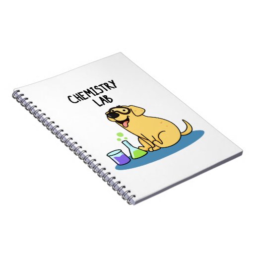 Chemistry Lab Funny Labrador Dog Pun Notebook | Zazzle