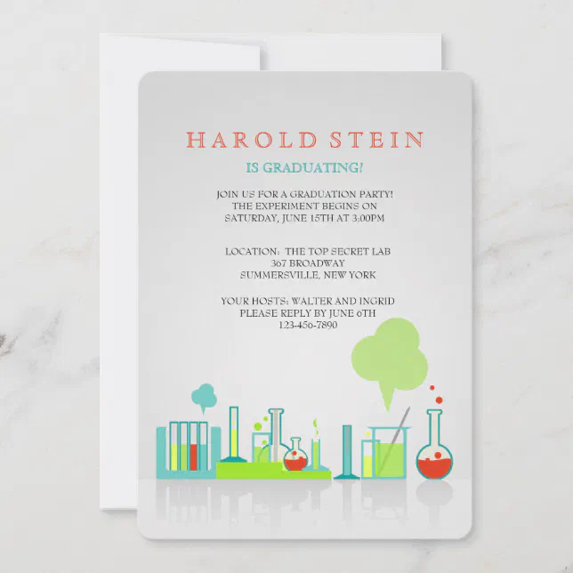 Chemistry Lab Graduation Invitation | Zazzle