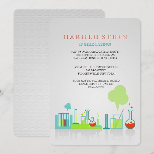 Chemistry Lab Graduation Invitation | Zazzle