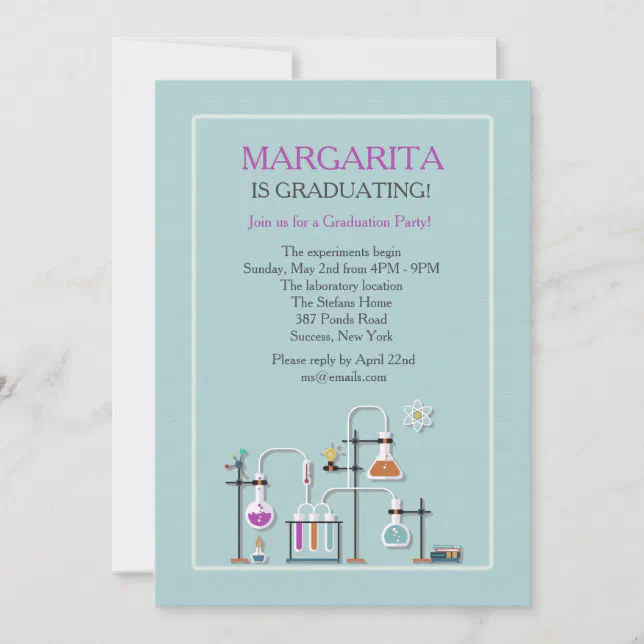 Chemistry Lab Graduation Party Invitation | Zazzle