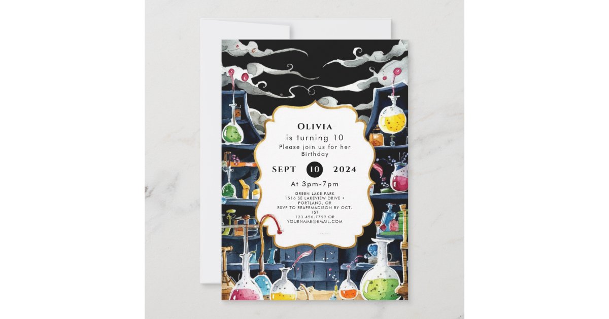 Chemistry Lab Scientist Birthday Invitation | Zazzle