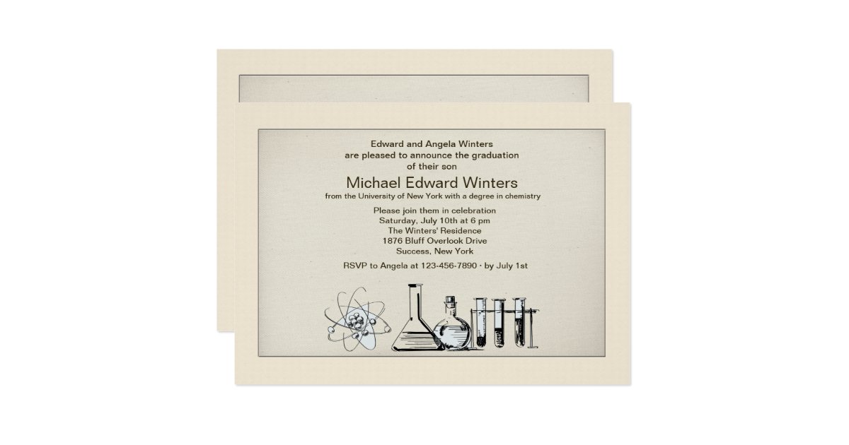 Chemistry Major Graduation Invitation | Zazzle