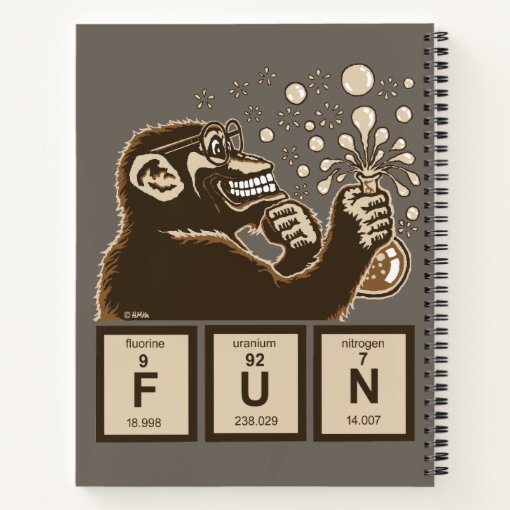Chemistry monkey discovered fun notebook | Zazzle