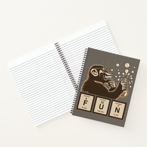 Chemistry monkey discovered fun notebook | Zazzle