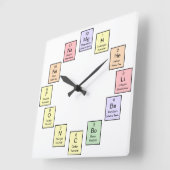 Chemistry Periodic Table Square Wall Clock | Zazzle