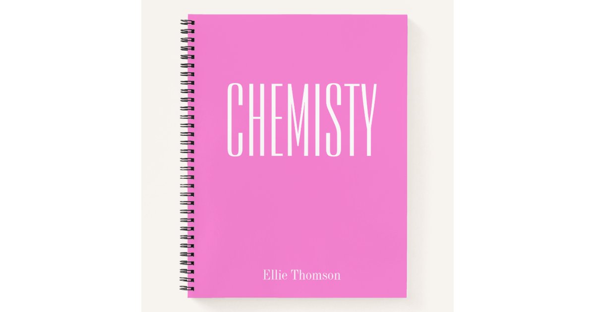 Chemistry | Personalized Pink School Graph Paper Notebook | Zazzle