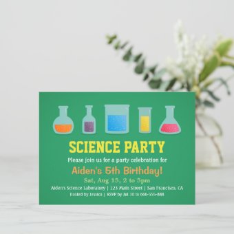 Chemistry Science Kids Birthday Party Invitations | Zazzle