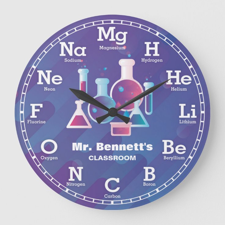 Chemistry Science Personalizable Clock | Zazzle