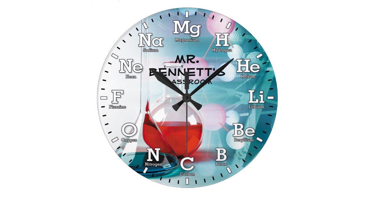 Chemistry Science Personalizable Clock | Zazzle.com