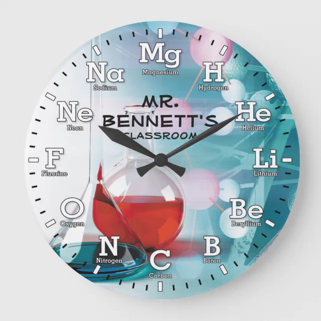 Chemistry Science Personalizable Clock | Zazzle