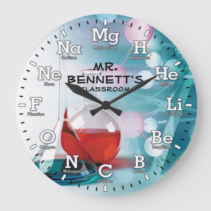 Chemistry Science Personalizable Clock | Zazzle