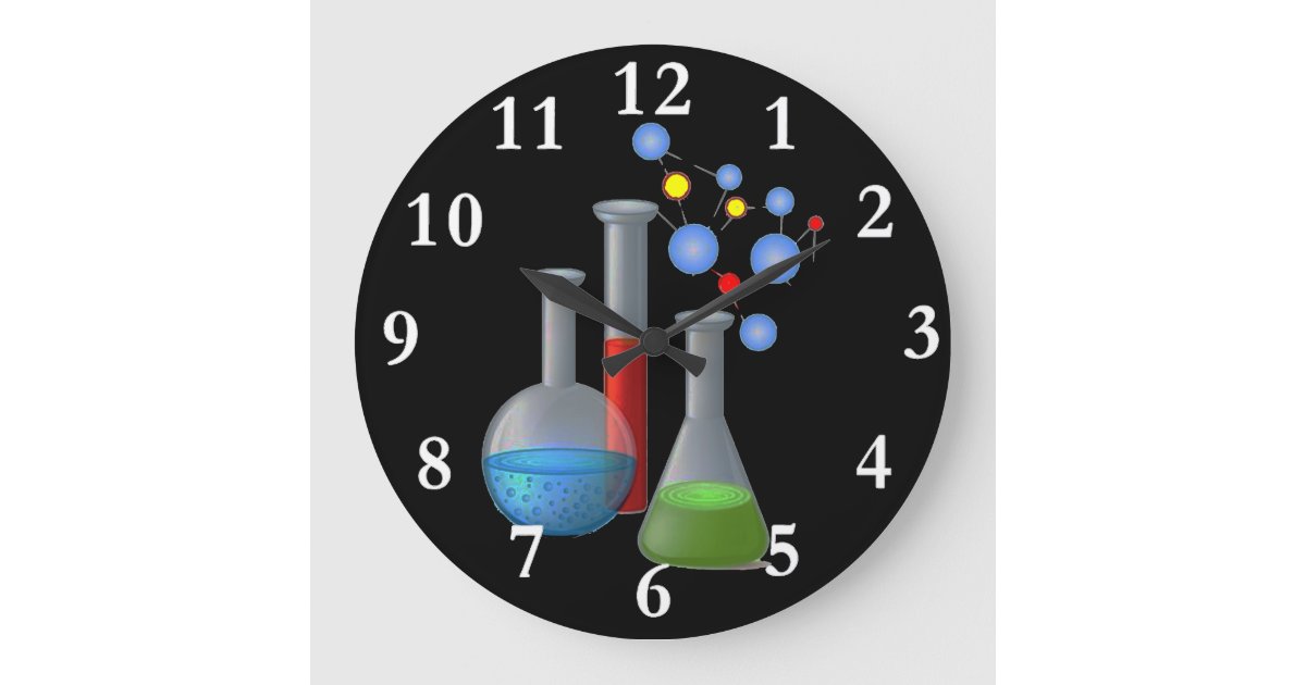Chemistry Science Round Wall Clock | Zazzle