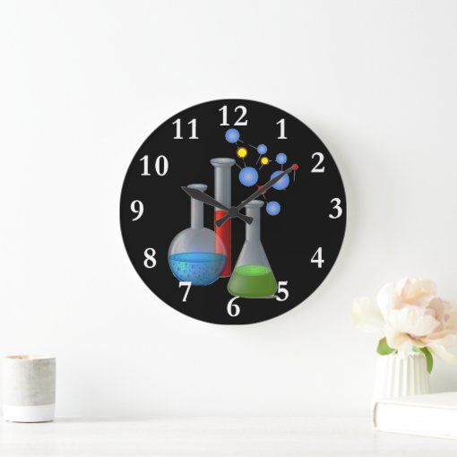 Chemistry Science Round Wall Clock | Zazzle