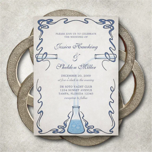 Chemistry Science Teacher Wedding Invitations | Zazzle