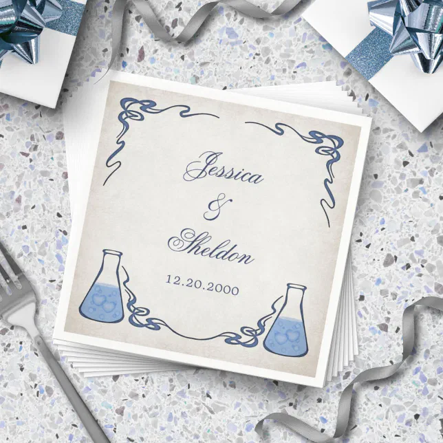 Chemistry Science Teacher Wedding Invitations Napkins | Zazzle
