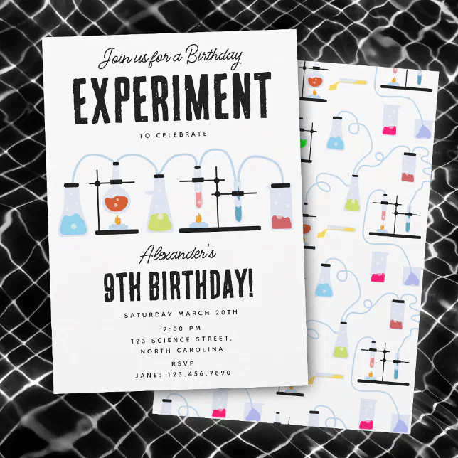 Chemistry Science Test Tubes Kids Birthday Party Invitation | Zazzle