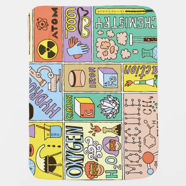 Chemistry Science Vintage Illustration Set Baby Blanket | Zazzle
