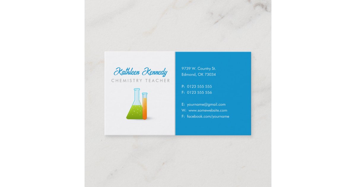Chemistry Teacher | Science Business Card | Zazzle