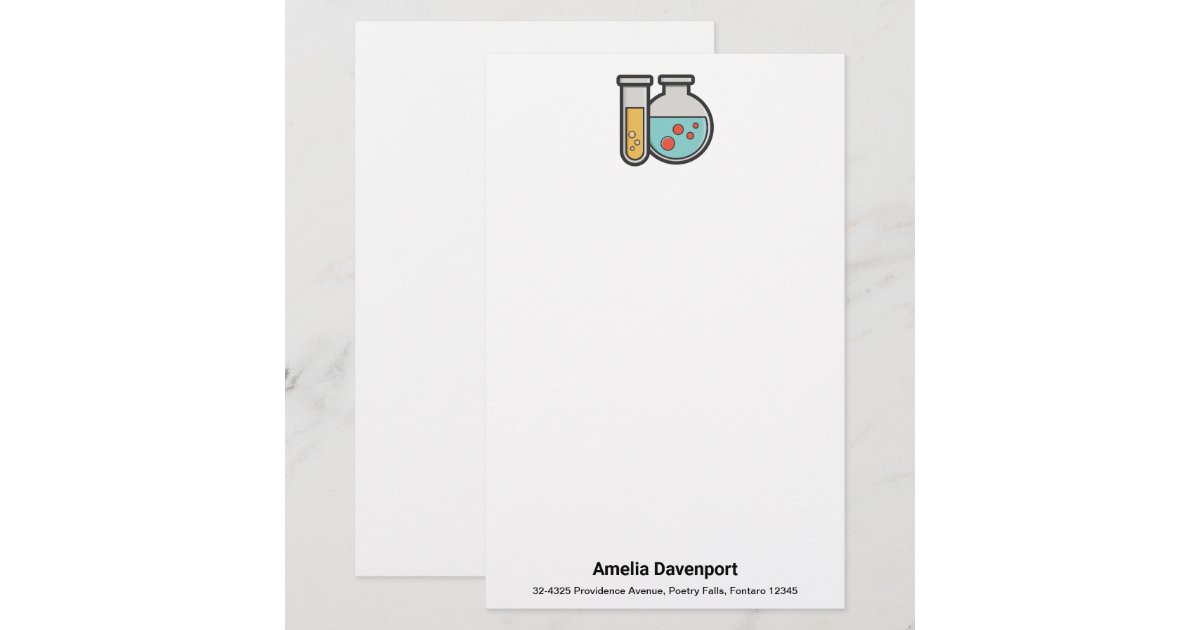 Chemistry Test Tube and Beaker Stationery | Zazzle