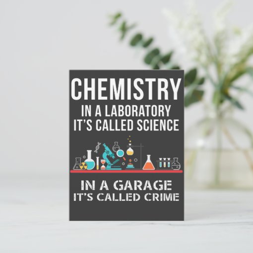 Chemisty Laboratory Science Garage Crime Chemist Postcard | Zazzle