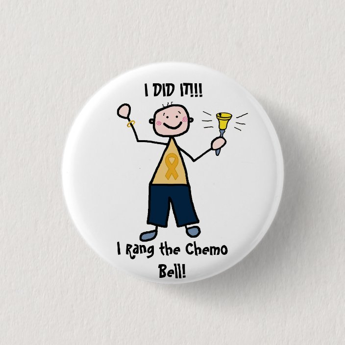 Chemo Bell - Childhood Cancer Gold Ribbon Pinback Button | Zazzle.com
