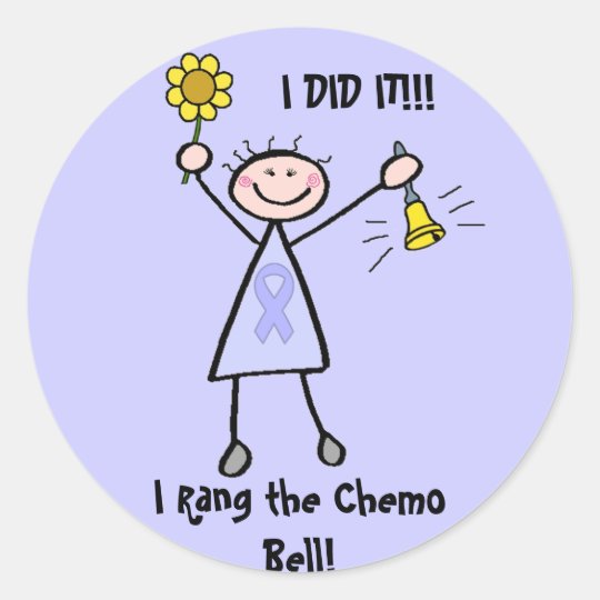 Chemo Bell - Woman General Cancer Classic Round Sticker | Zazzle.com