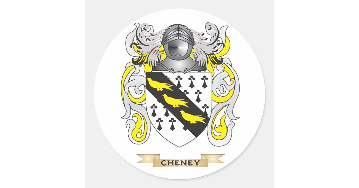 Cheney Coat of Arms Classic Round Sticker | Zazzle