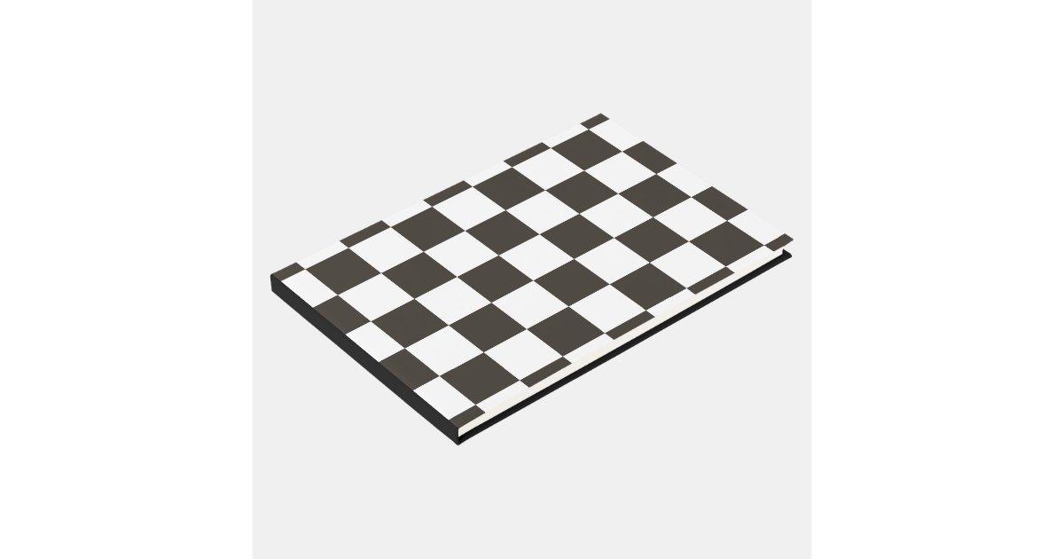 Chequered Flag (Black and White) (Checker Pattern) Guest Book | Zazzle
