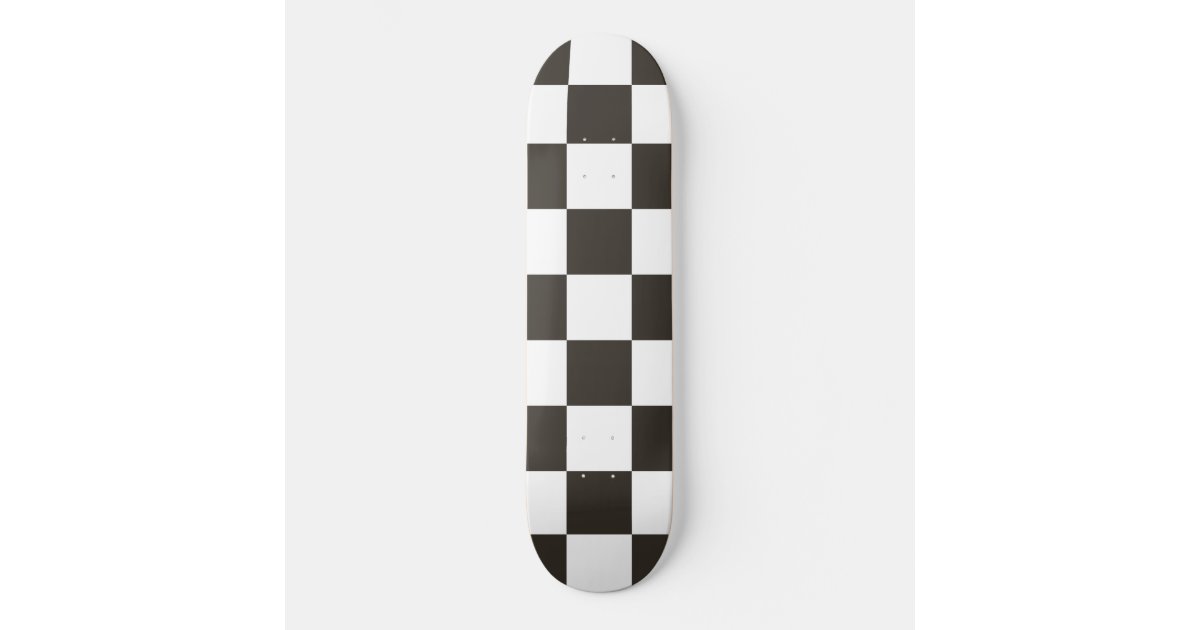 Chequered Flag (Black and White) (Checker Pattern) Skateboard | Zazzle