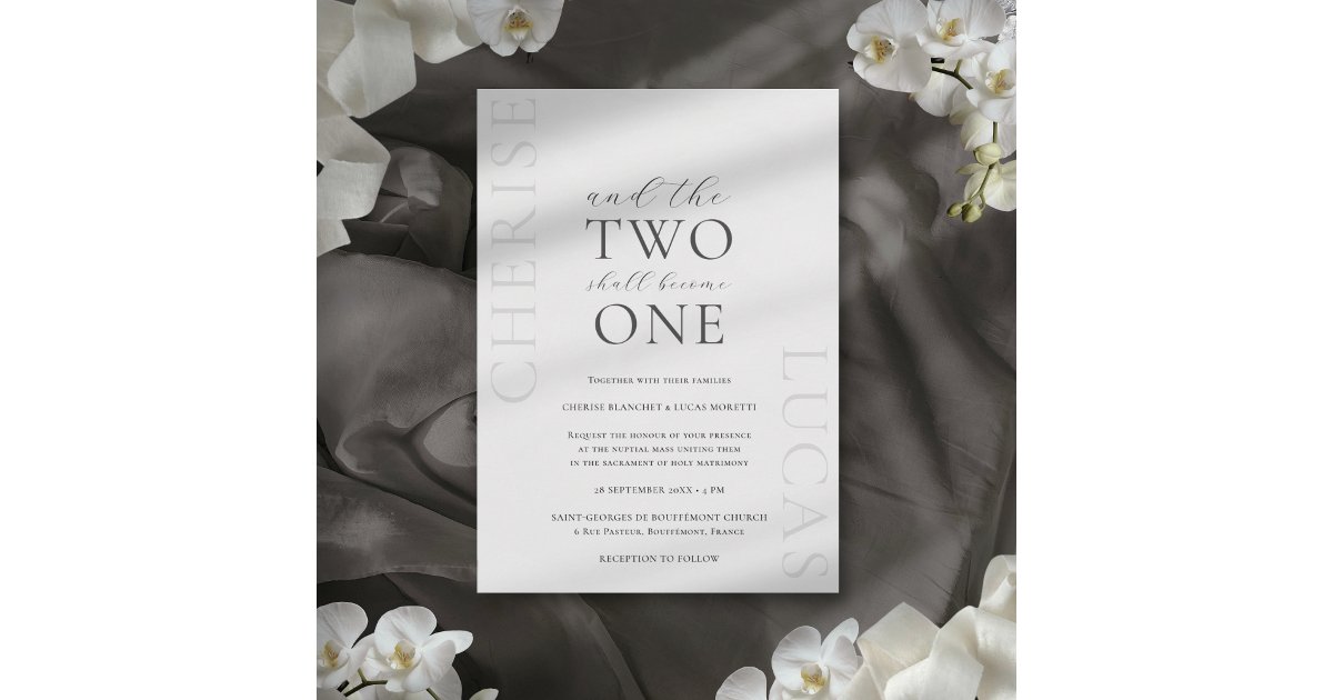 Cherise Elegant Simple Catholic Wedding Invitation | Zazzle