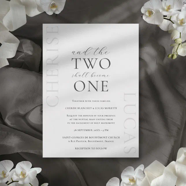 Cherise Elegant Simple Catholic Wedding Invitation | Zazzle