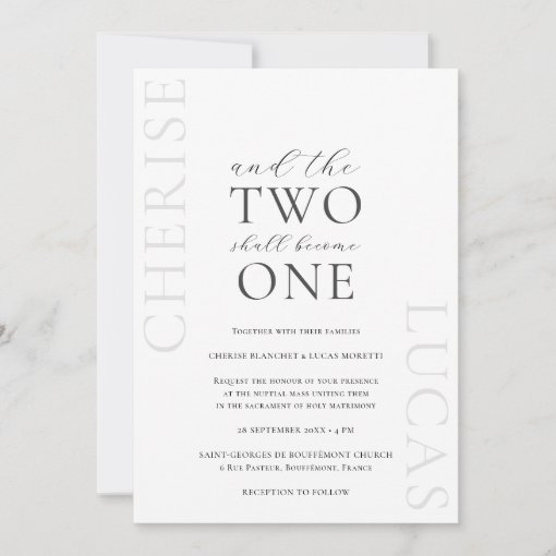 Cherise Elegant Simple Catholic Wedding Invitation | Zazzle