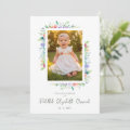 Cherish Cute Floral Frame Christening Photo Invitation | Zazzle