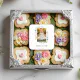Cherish Cute Floral Frame Christening Photo Square Sticker | Zazzle