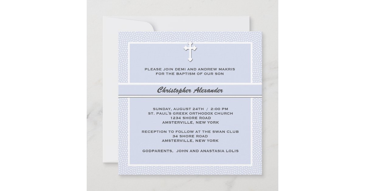 Cherished Blue - Religious Invitation | Zazzle