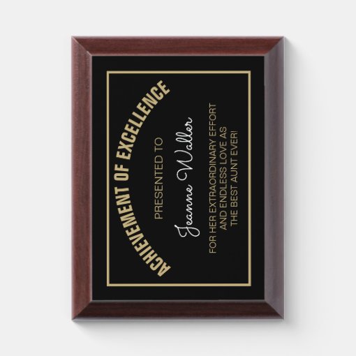 CHERISHED Gift! Custom Best AUNT Award plaque | Zazzle