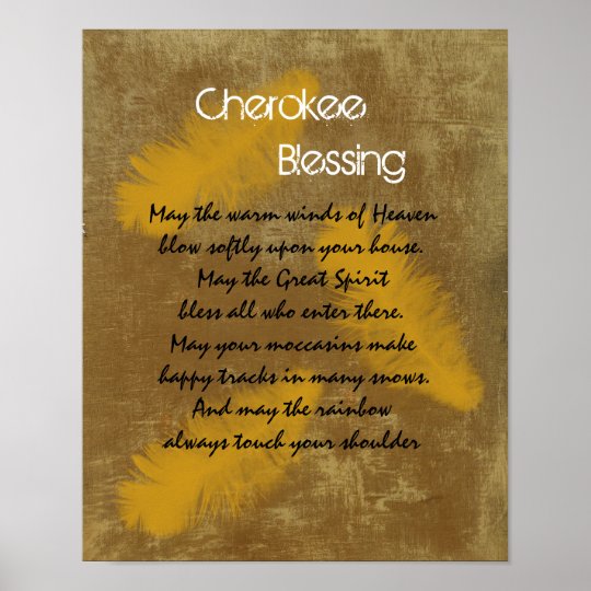 Cherokee blessing Golden feather Poster | Zazzle.com