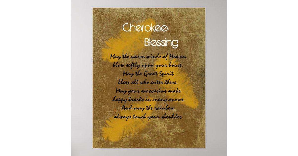 Cherokee blessing Golden feather Poster | Zazzle