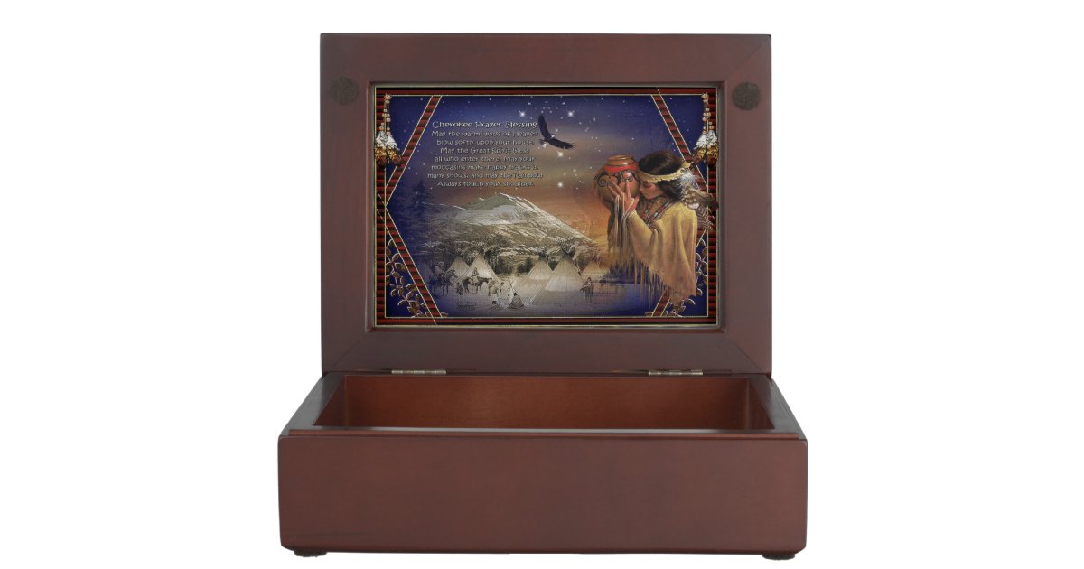 Cherokee Blessing Native American Wood Trinket Box | Zazzle