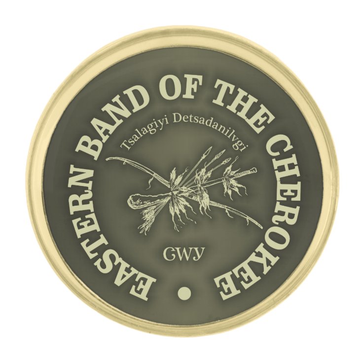 Cherokee (Eastern Band) Gold Finish Lapel Pin | Zazzle