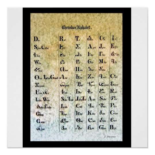 Cherokee Indian Alphabet Poster | Zazzle.com