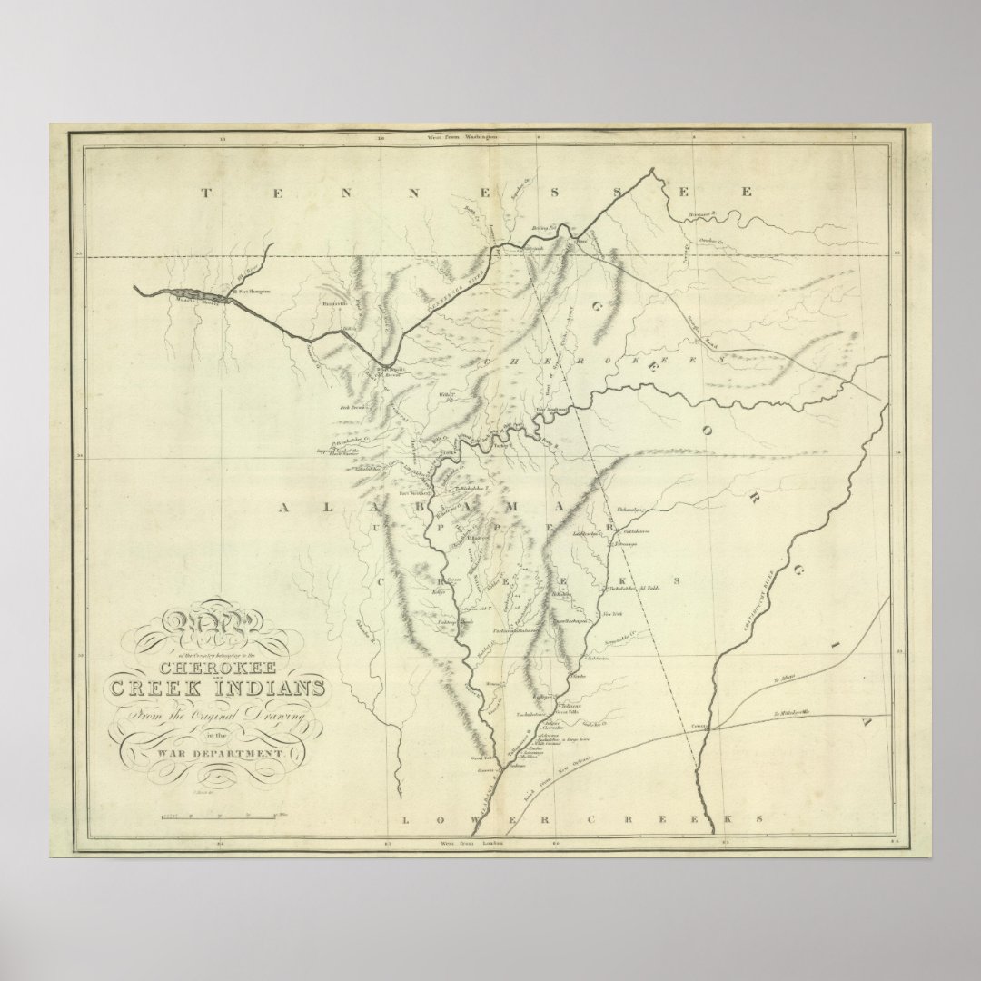 Cherokee Map Poster | Zazzle