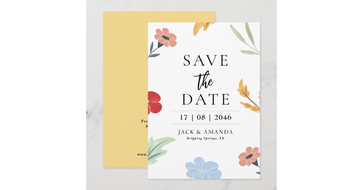 Cherrful Joyful Colorful Wedding Save the Dates Invitation | Zazzle